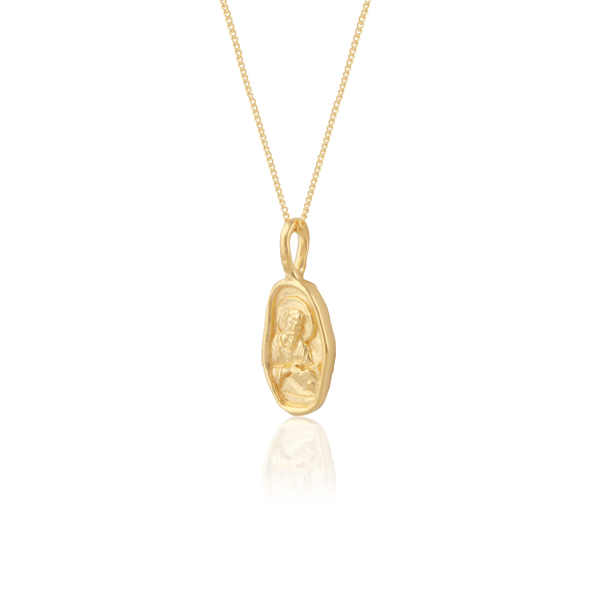 9KT SOLID GOLD St Matthew - Patron Saint of Money, Integrity & Perseve